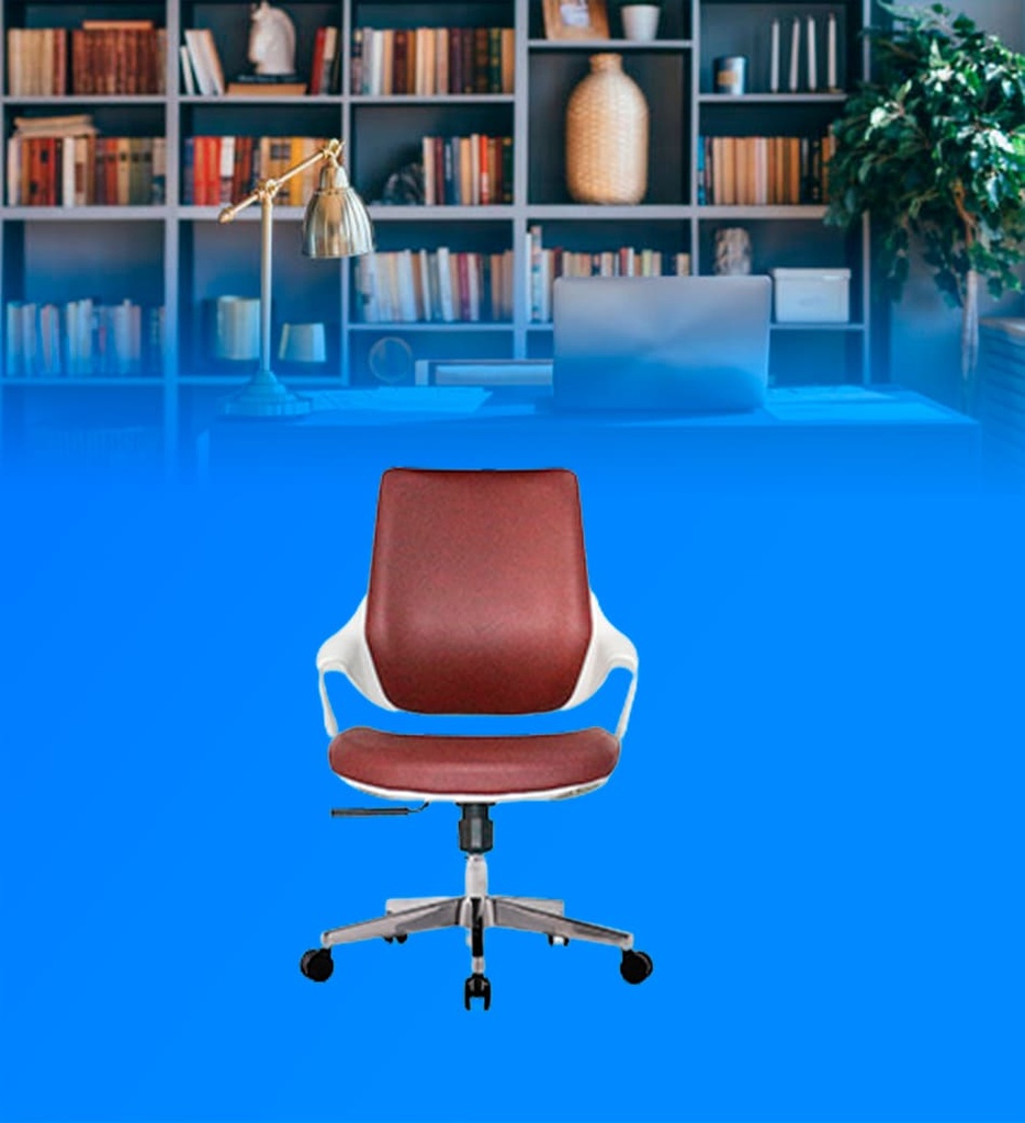 Silla de Cuerina D1-928BW-1-PU Con respaldo Color Corinto | TERA